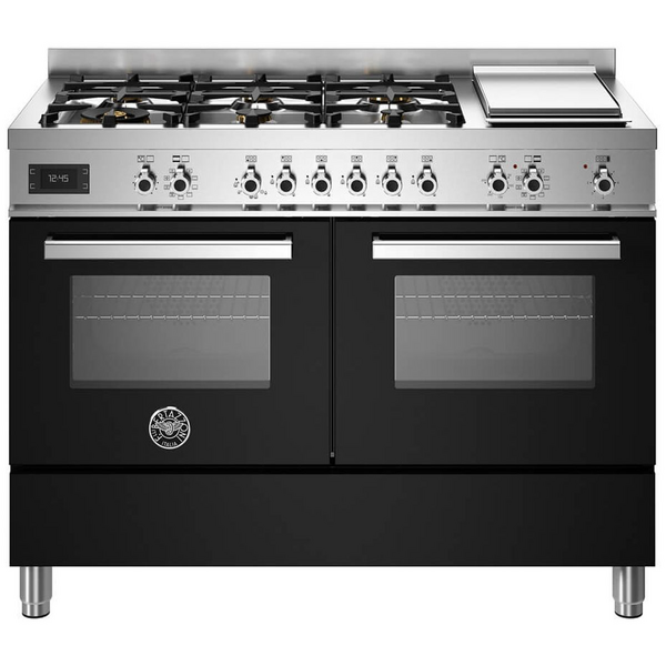 Bertazzoni 120cm Professional Dual Fuel Black Freestanding Oven with ...